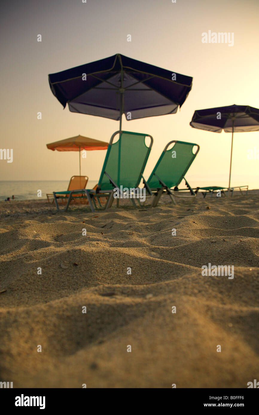 Relaxing on the Lourdas beach Kefalonia Greece Stock Photo - Alamy