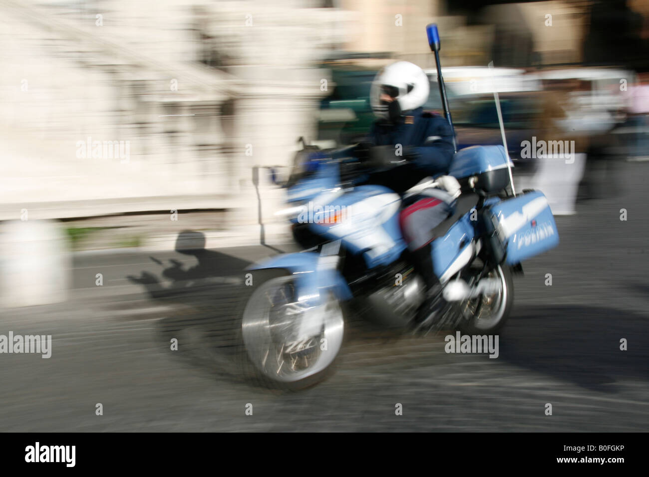 fast police motorbike in rome italy Stock Photo - Alamy