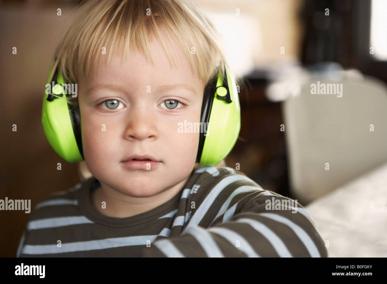 Boy wearing headphones, portrait Stock Photo - Alamy