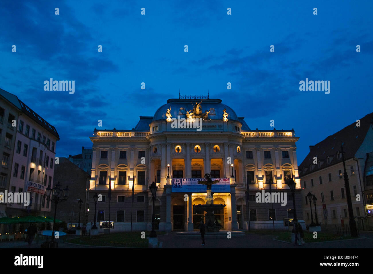 Night view of Bratislava Opera House Slovakia Stock Photo - Alamy