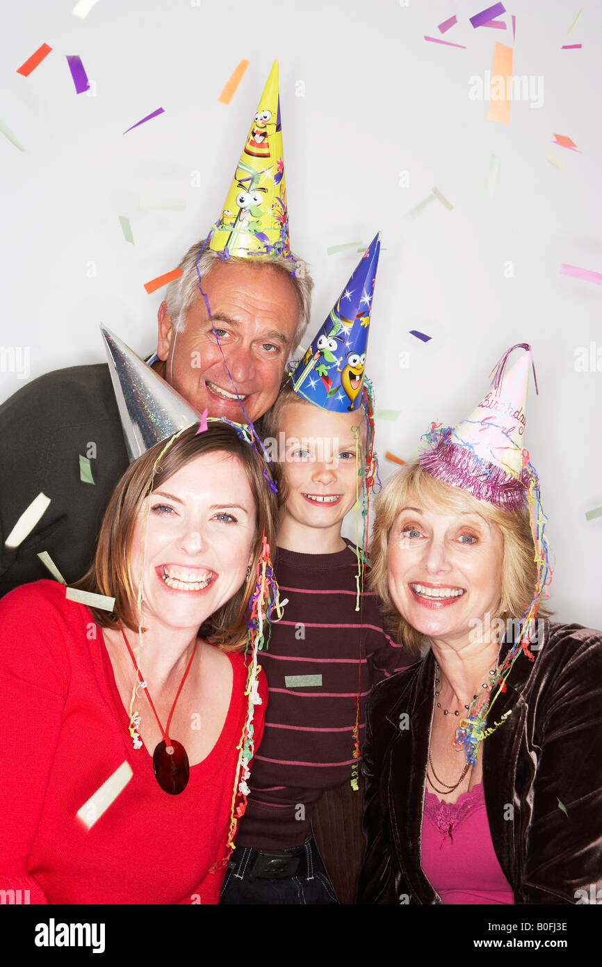 Grandmother in party hat hi-res stock photography and images - Alamy