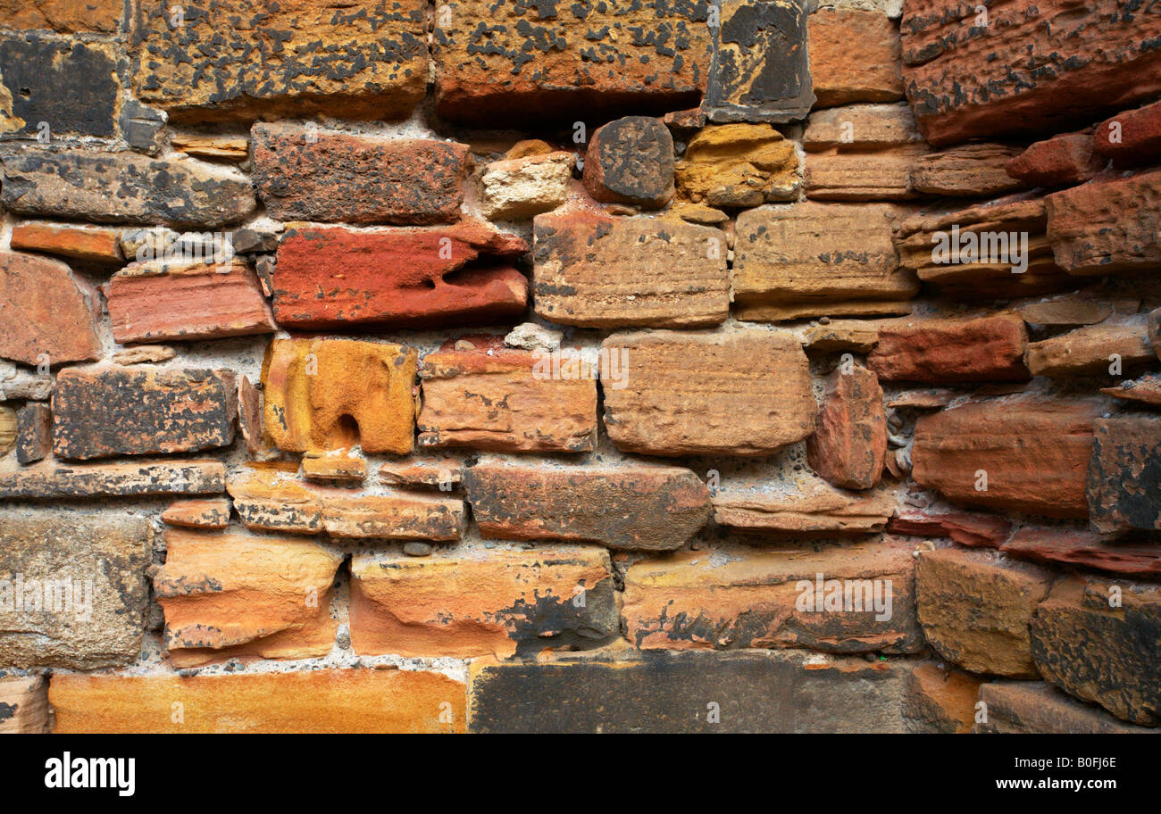 Eroded stone and brick wall at Colmer Alsace France Stock Photo - Alamy