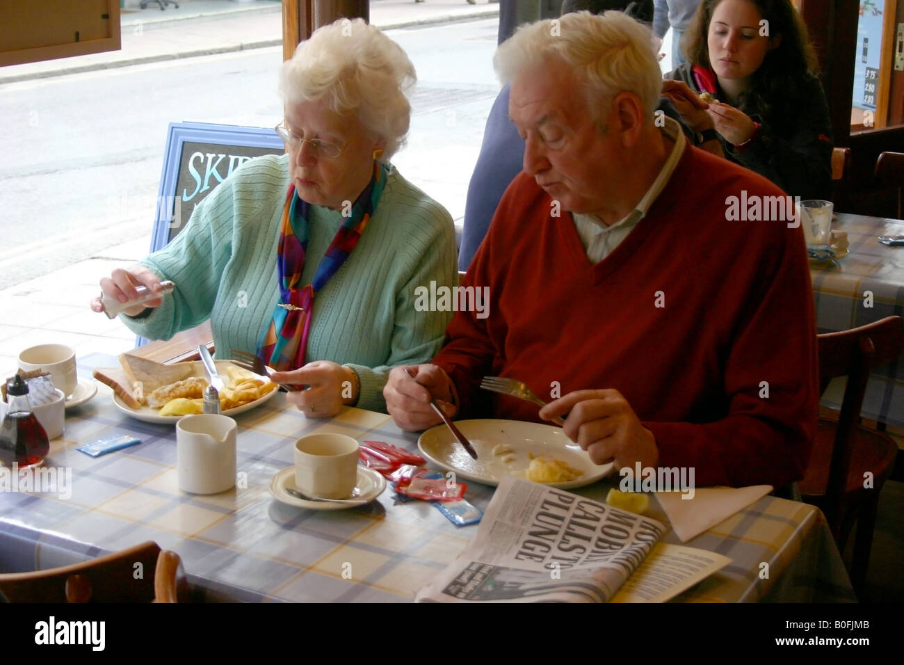 pensioners in cafe Stock Photo - Alamy