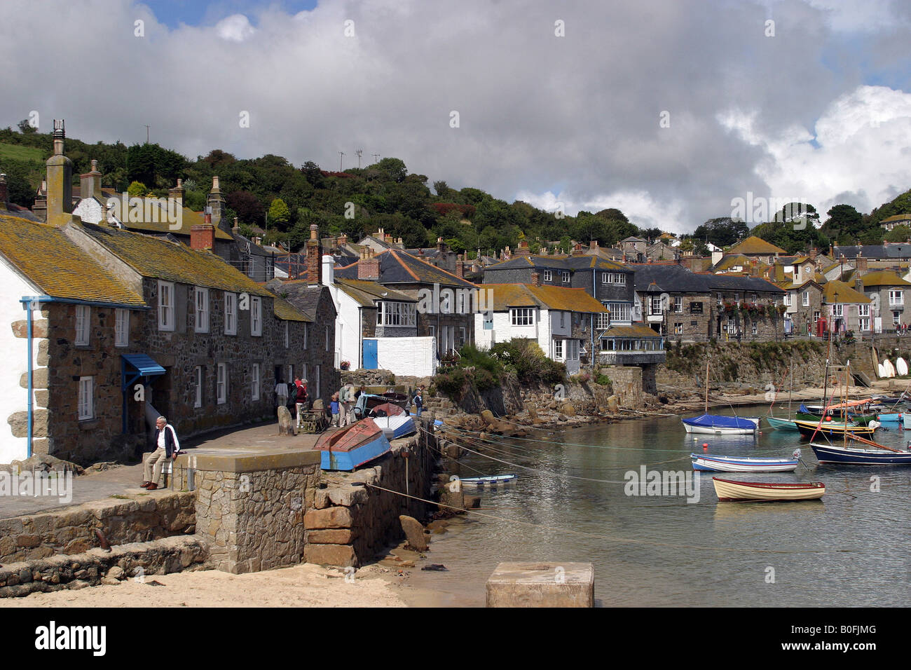 THE SMALL SEASIDE TOWN OF MOUSEHOLE IN CORNWALL UNITED KINGDOM HARBOUR ...