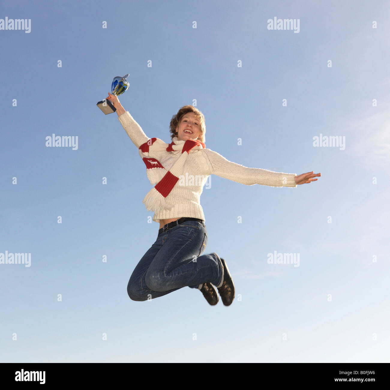 Woman with trophy hi-res stock photography and images - Alamy