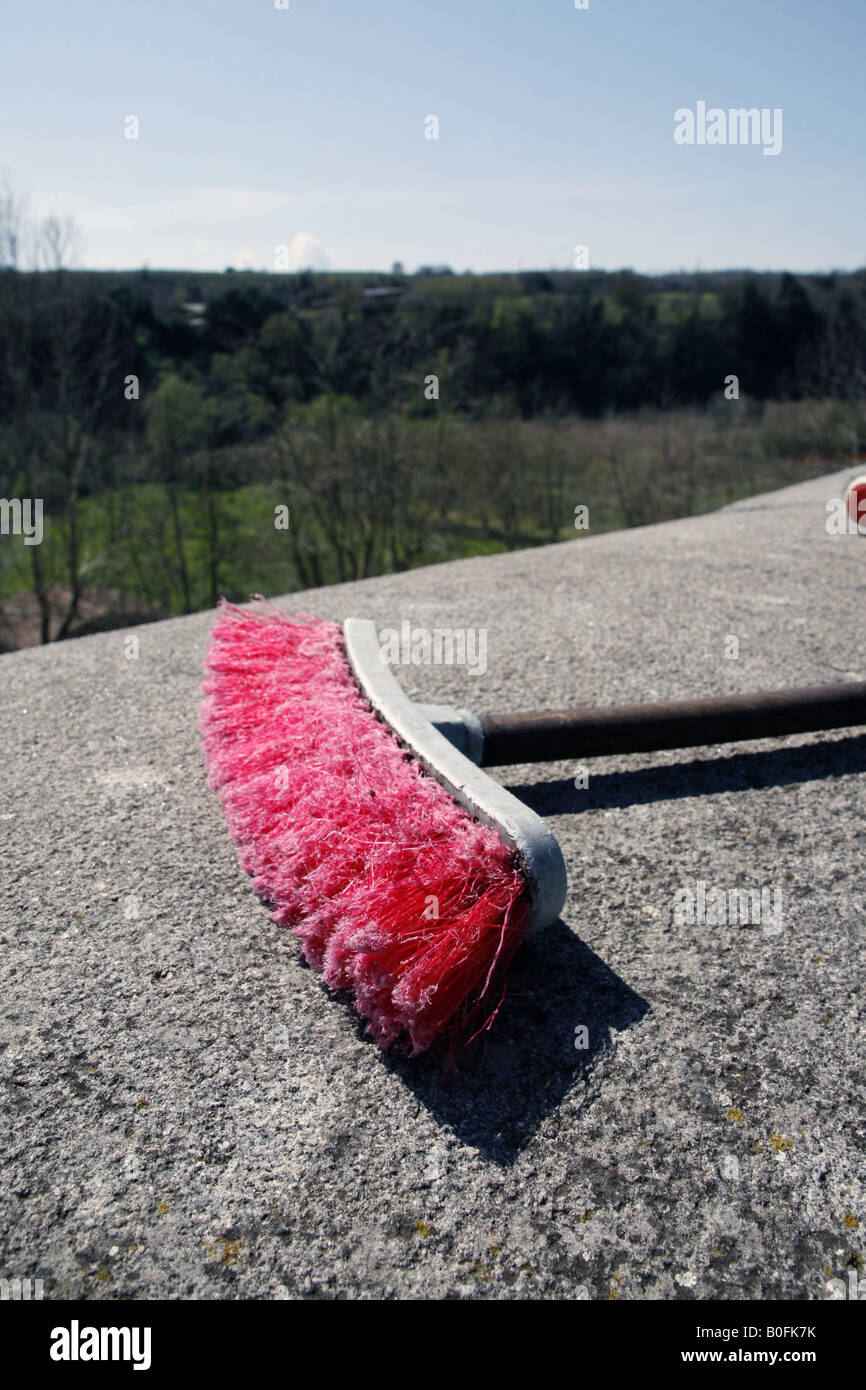 one broom stick outdoors Stock Photo - Alamy