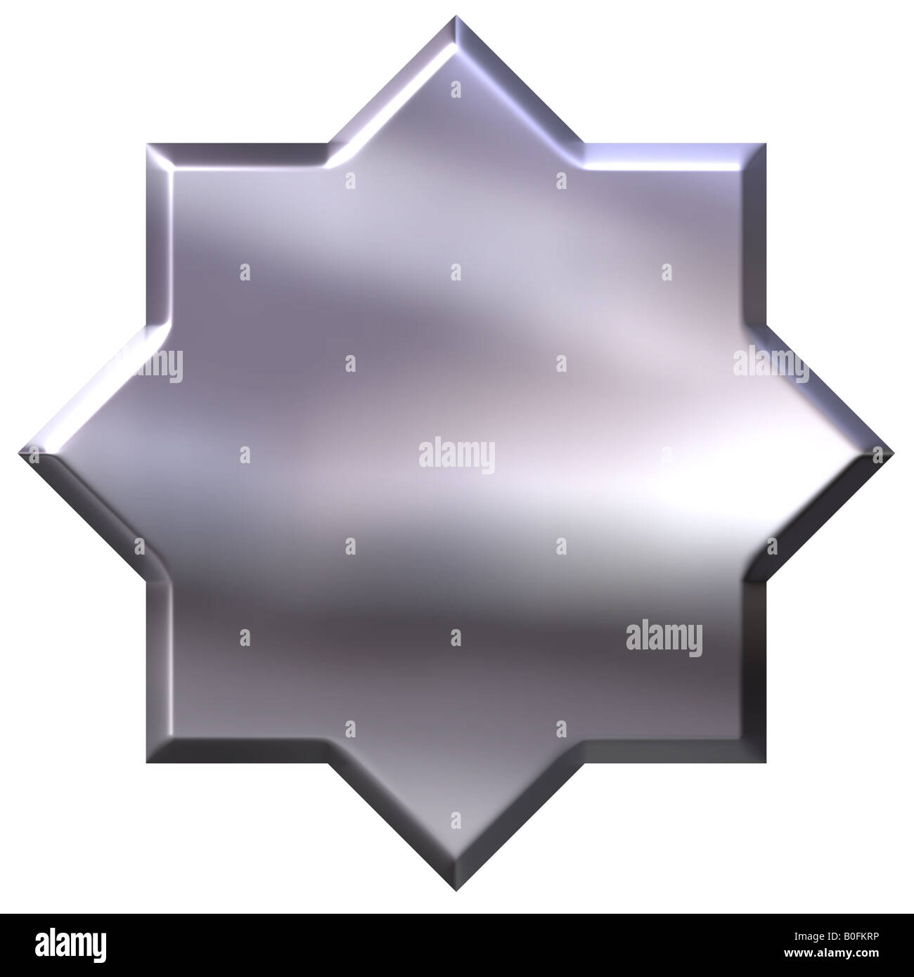 3D Silver 8 Point Star Stock Photo - Alamy