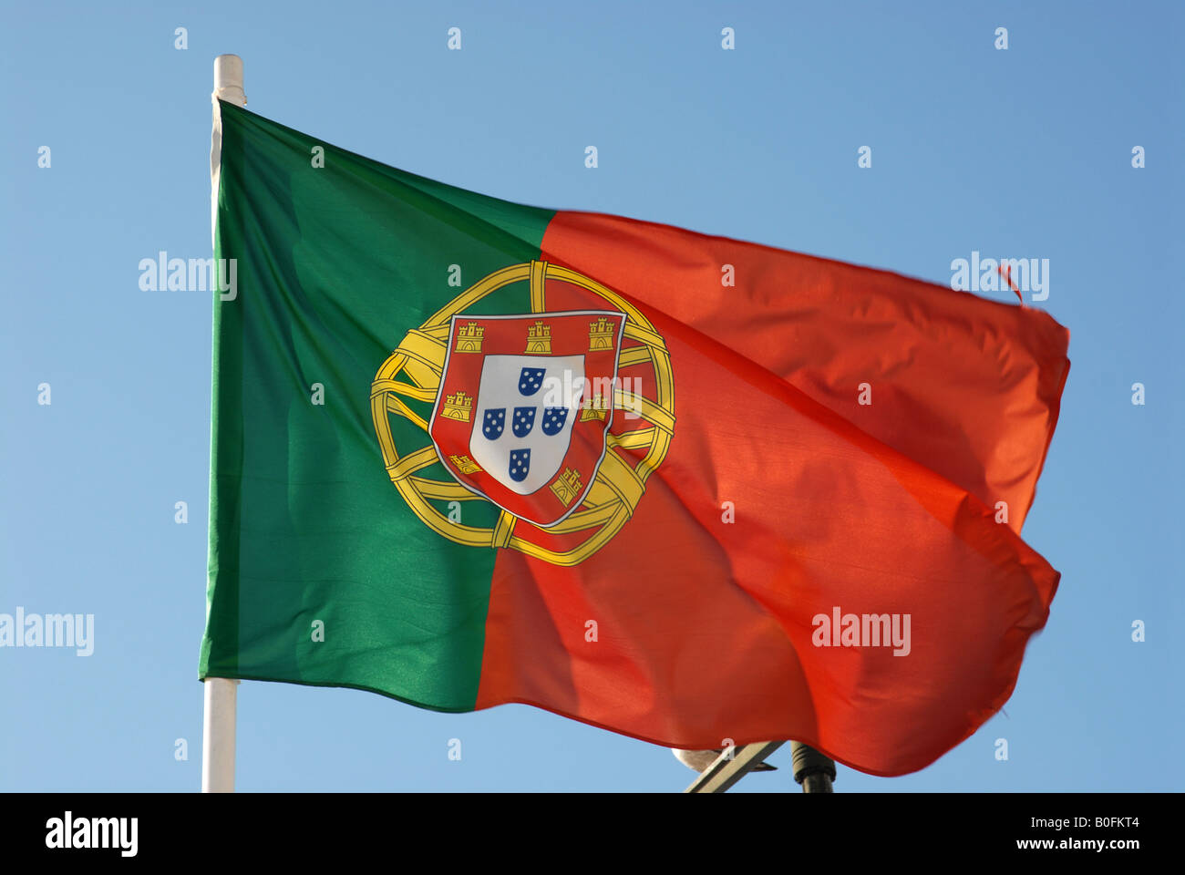 Portuguese national flag Stock Photo - Alamy