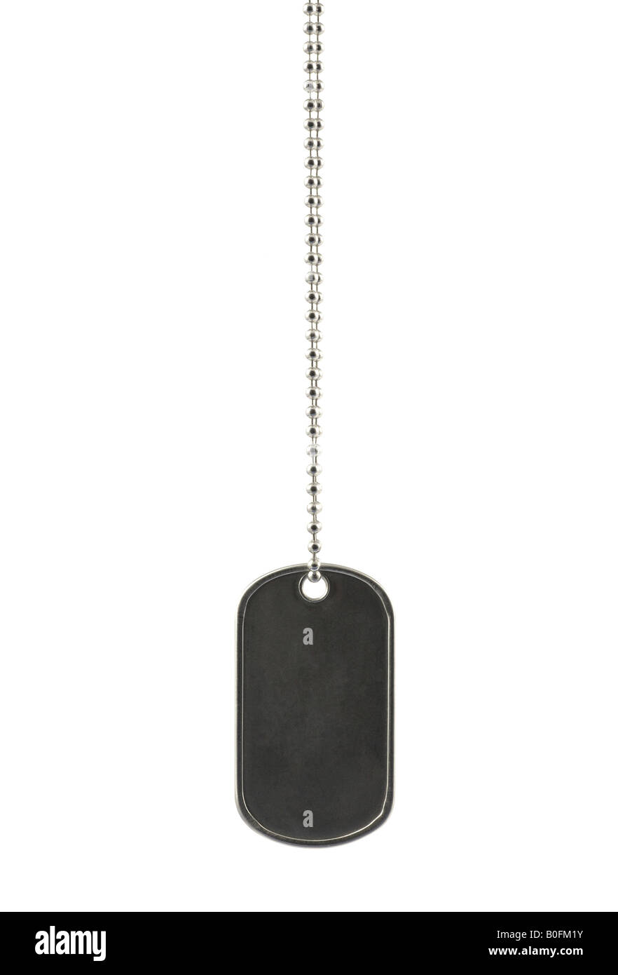 Identity tag with chain Stock Photo - Alamy