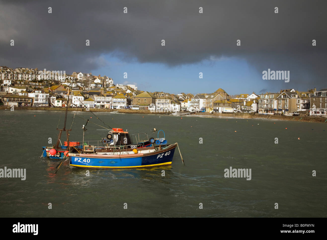 storm clouds over st ives harbour cornwall Stock Photo - Alamy