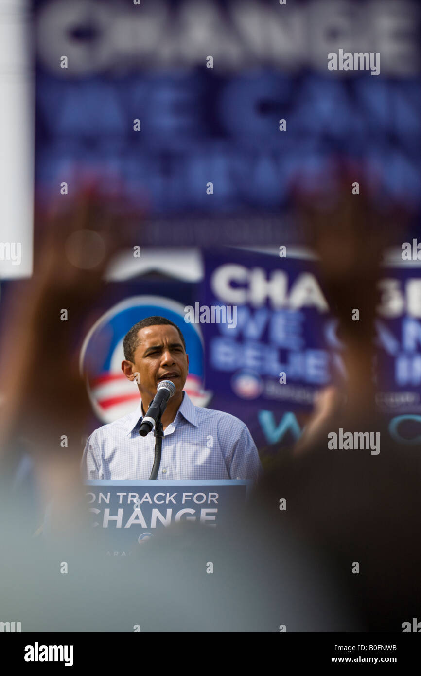 U. S. President Barack Obama speaks to a crowd in Pennsylvania during ...