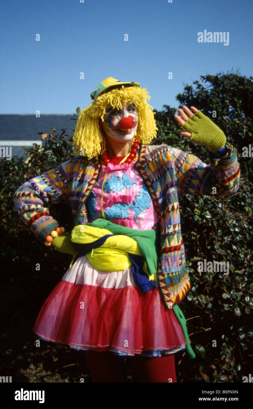 brightly coloured and dressed clown at the last clowns convention at ...