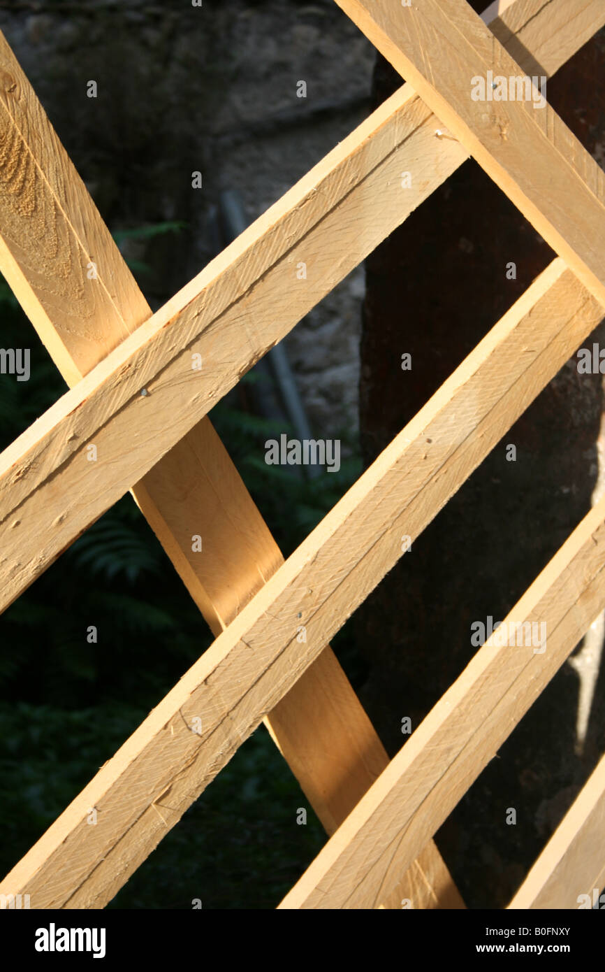 improvised temporary barrier with planks of wood Stock Photo - Alamy