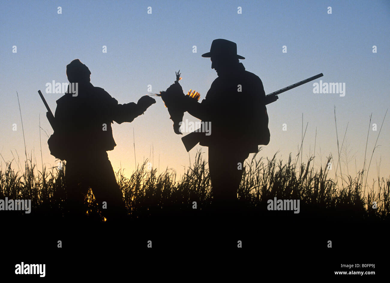 Father Son Hunting Silhouette