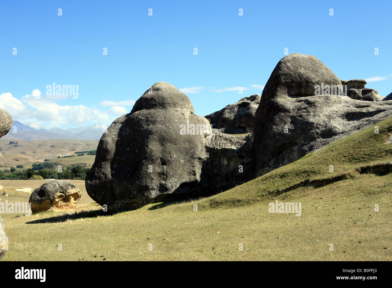 Elephant rocks between Oamaru and Twizel South Island New Zealand Stock ...