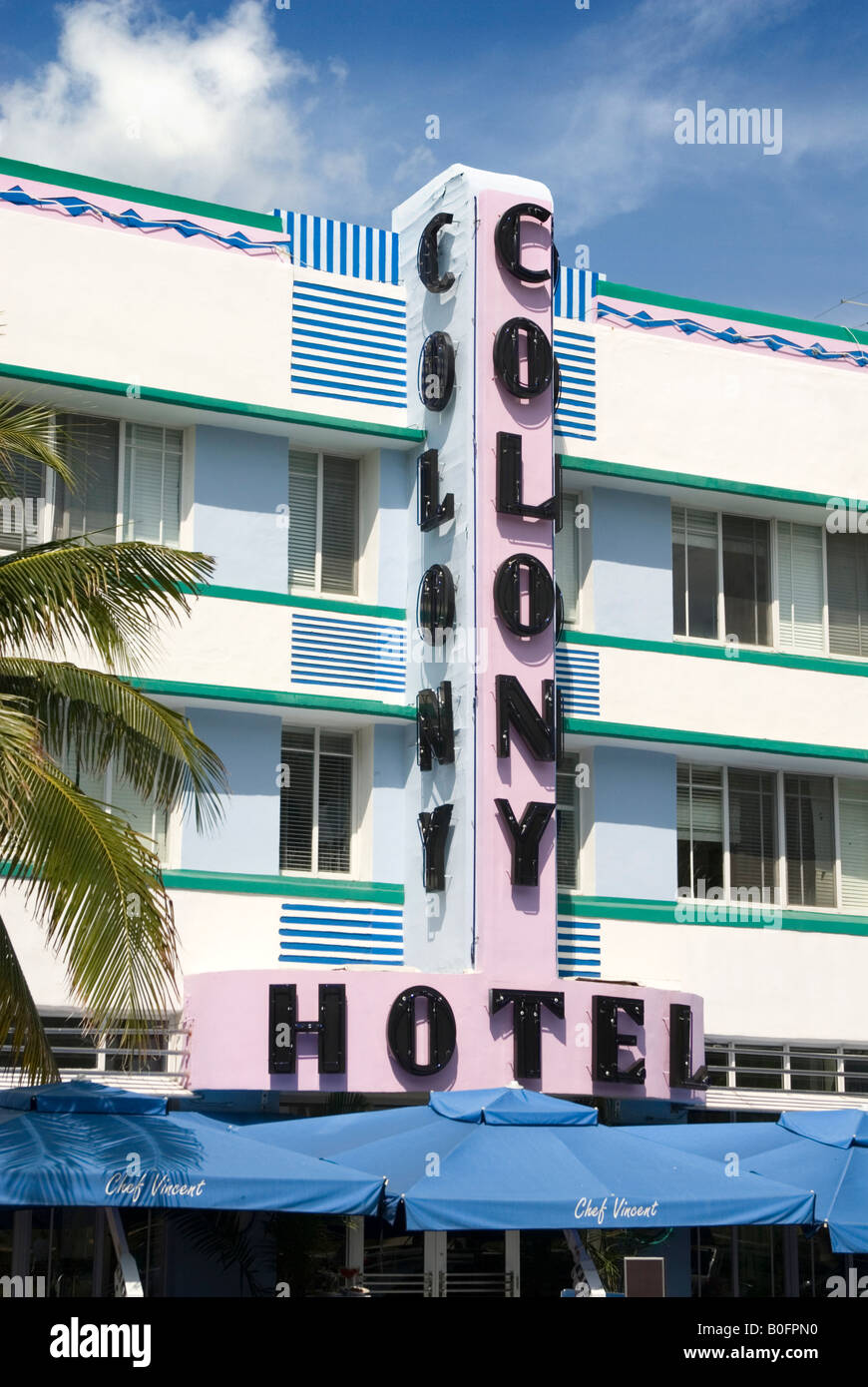 Colony Hotel on Ocean Drive Miami Florida USA Stock Photo - Alamy