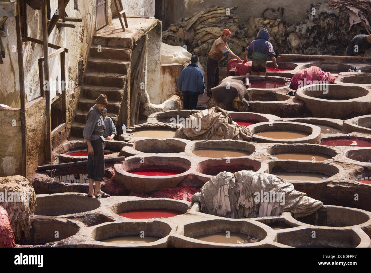 Tannery stone dye vats hi-res stock photography and images - Alamy