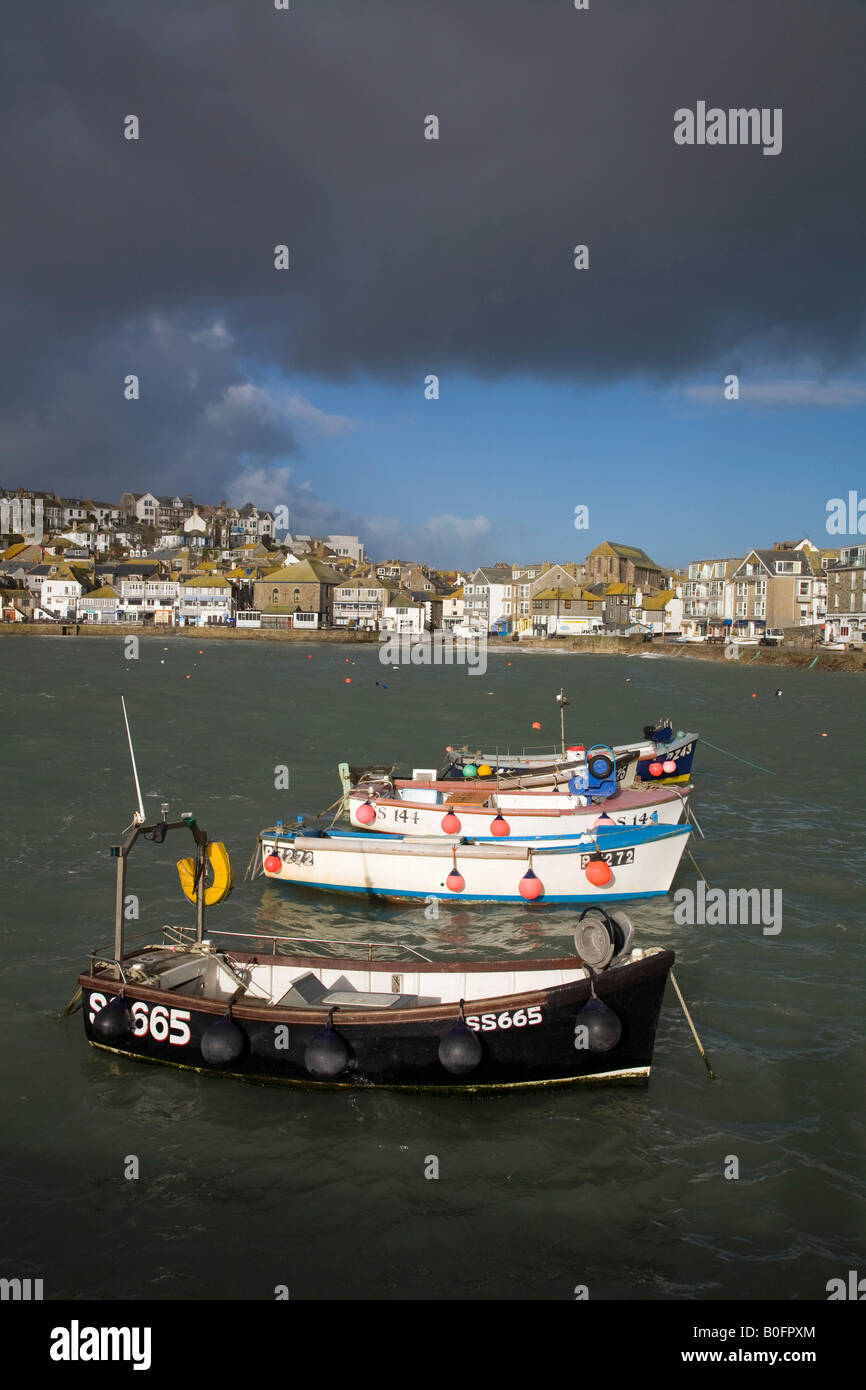 storm clouds over st ives harbour cornwall Stock Photo - Alamy