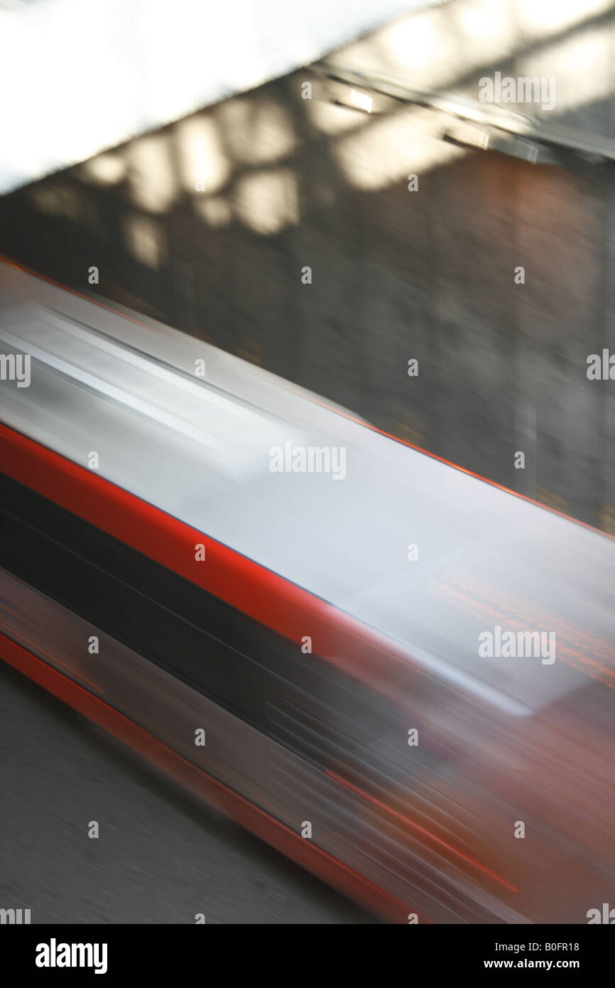 fast moving bus entering tunnel Stock Photo - Alamy