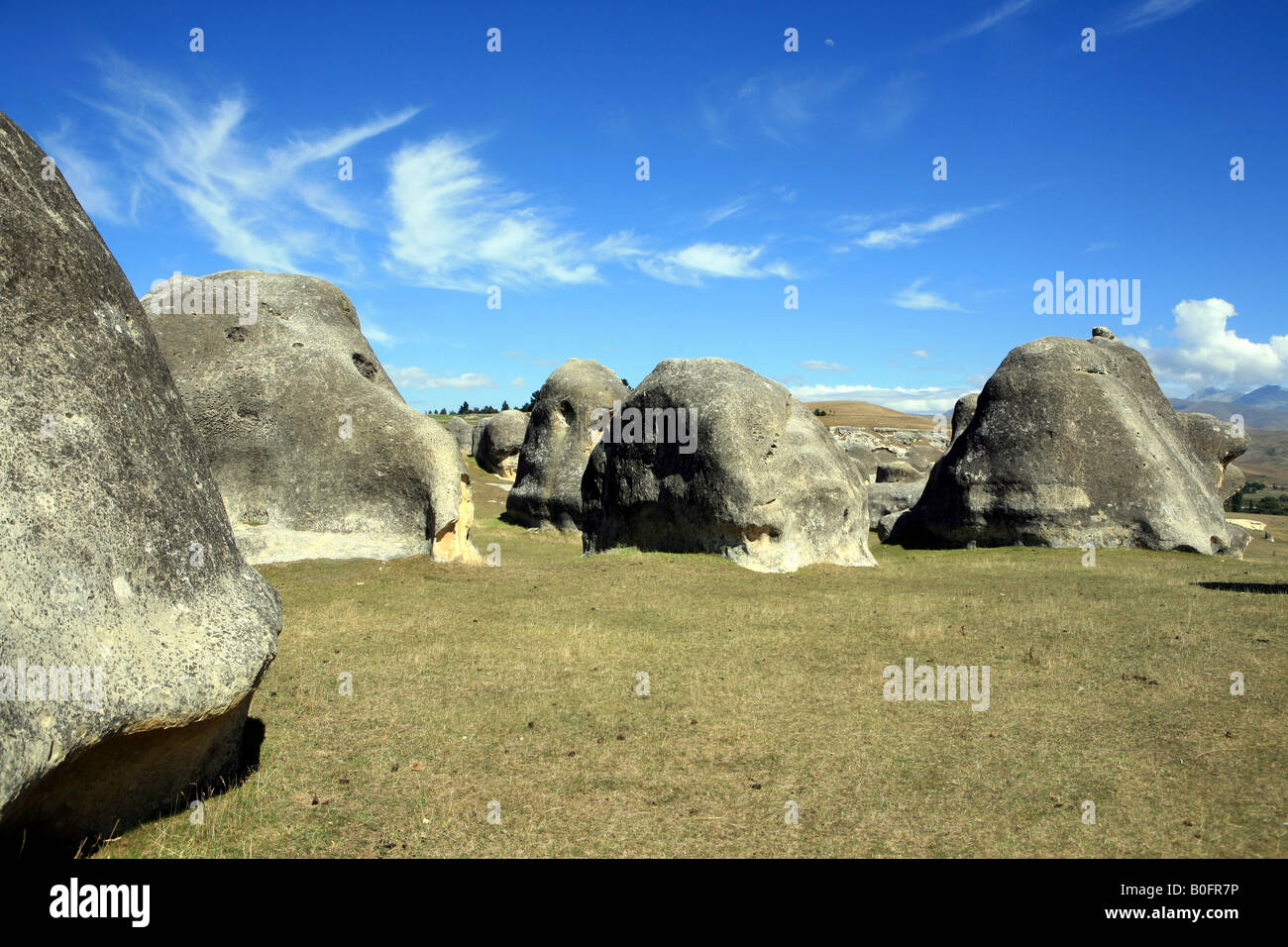 Elephant rocks between Oamaru and Twizel South Island New Zealand Stock ...