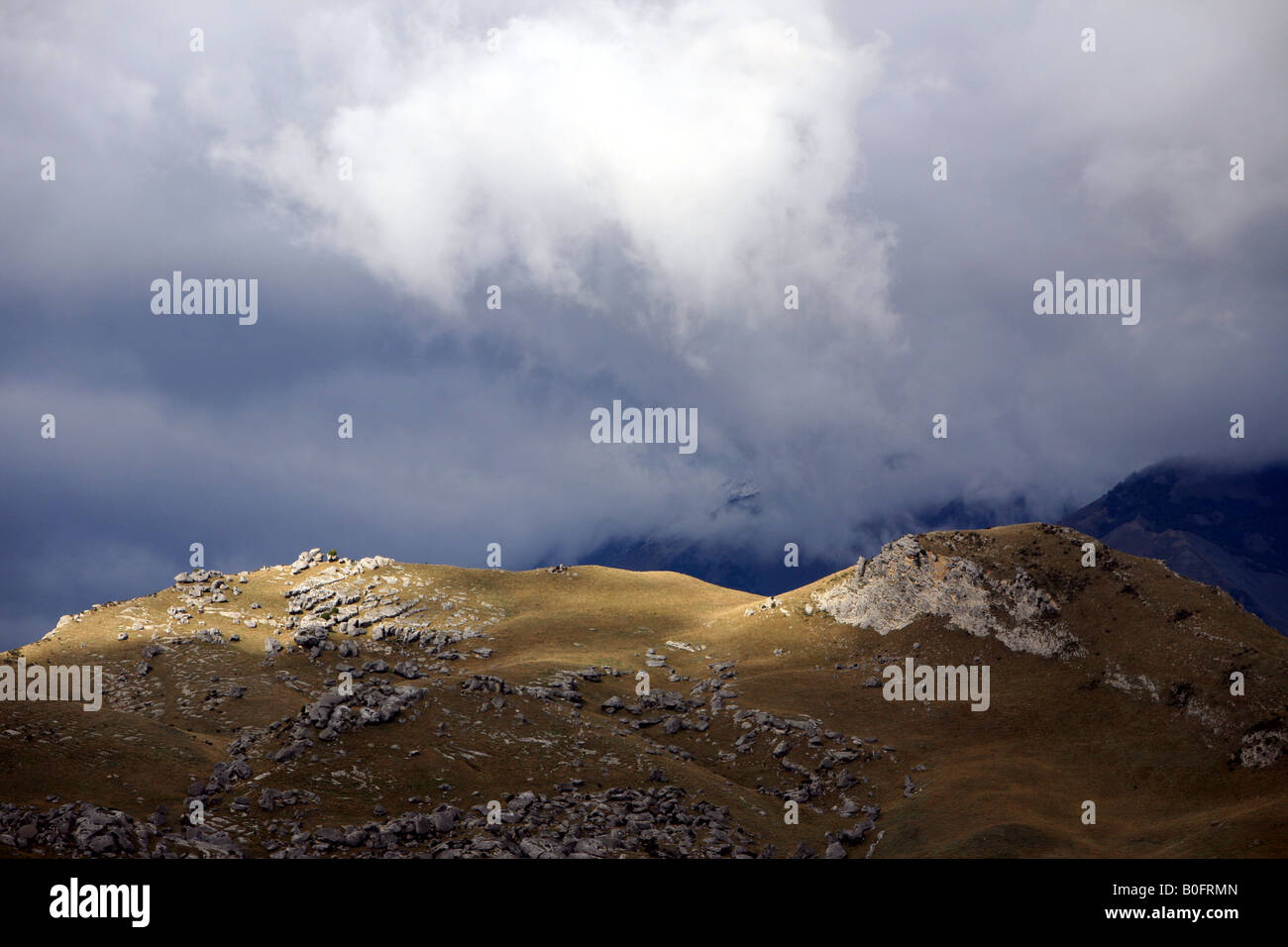Torlesse range mountains on Arthur's pass road South Island New Zealand ...