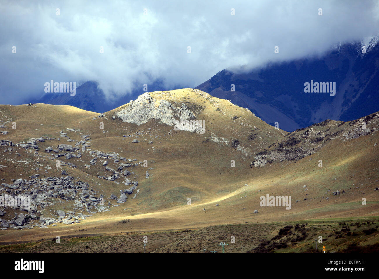 Torlesse range mountains on Arthur's pass road South Island New Zealand ...