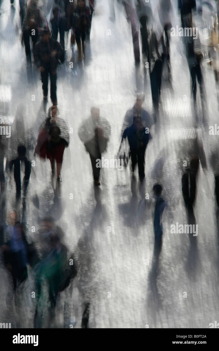 abstract commuters walking in town Stock Photo - Alamy