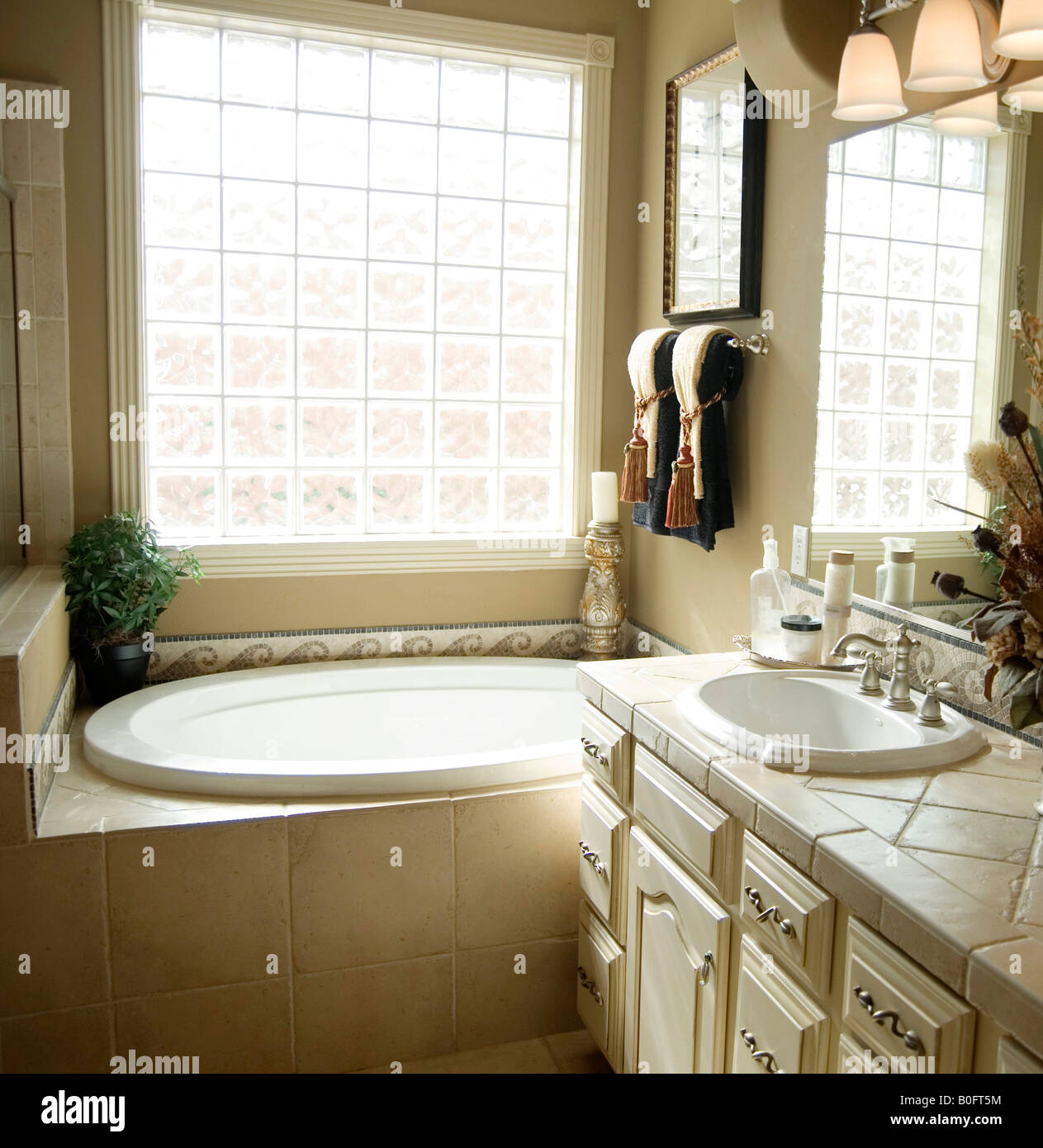 Beautiful modern designer bathroom Stock Photo - Alamy
