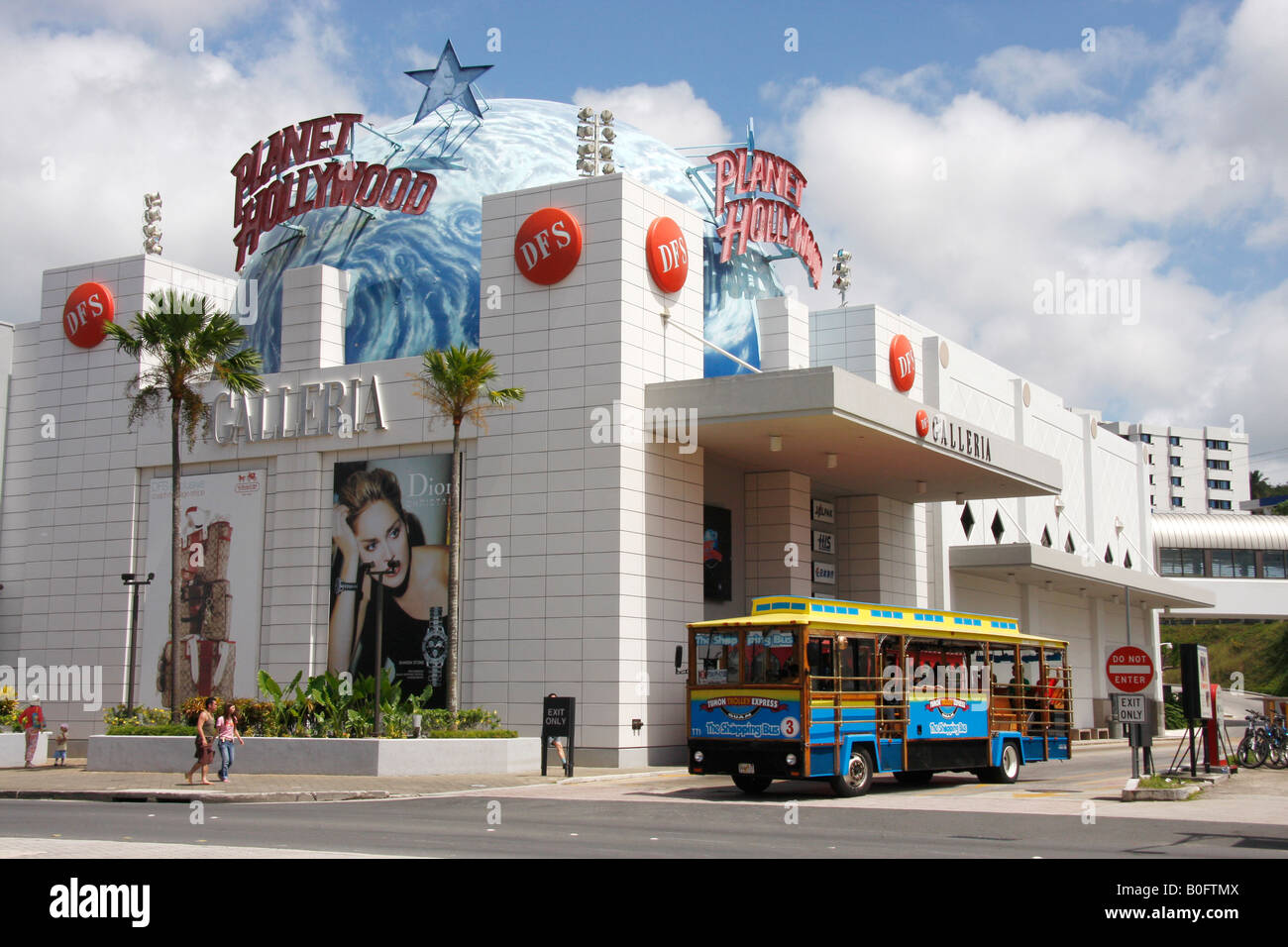 Trolley car outside the Planet Hollywood Galleria ,Tumor, Guam,Western ...