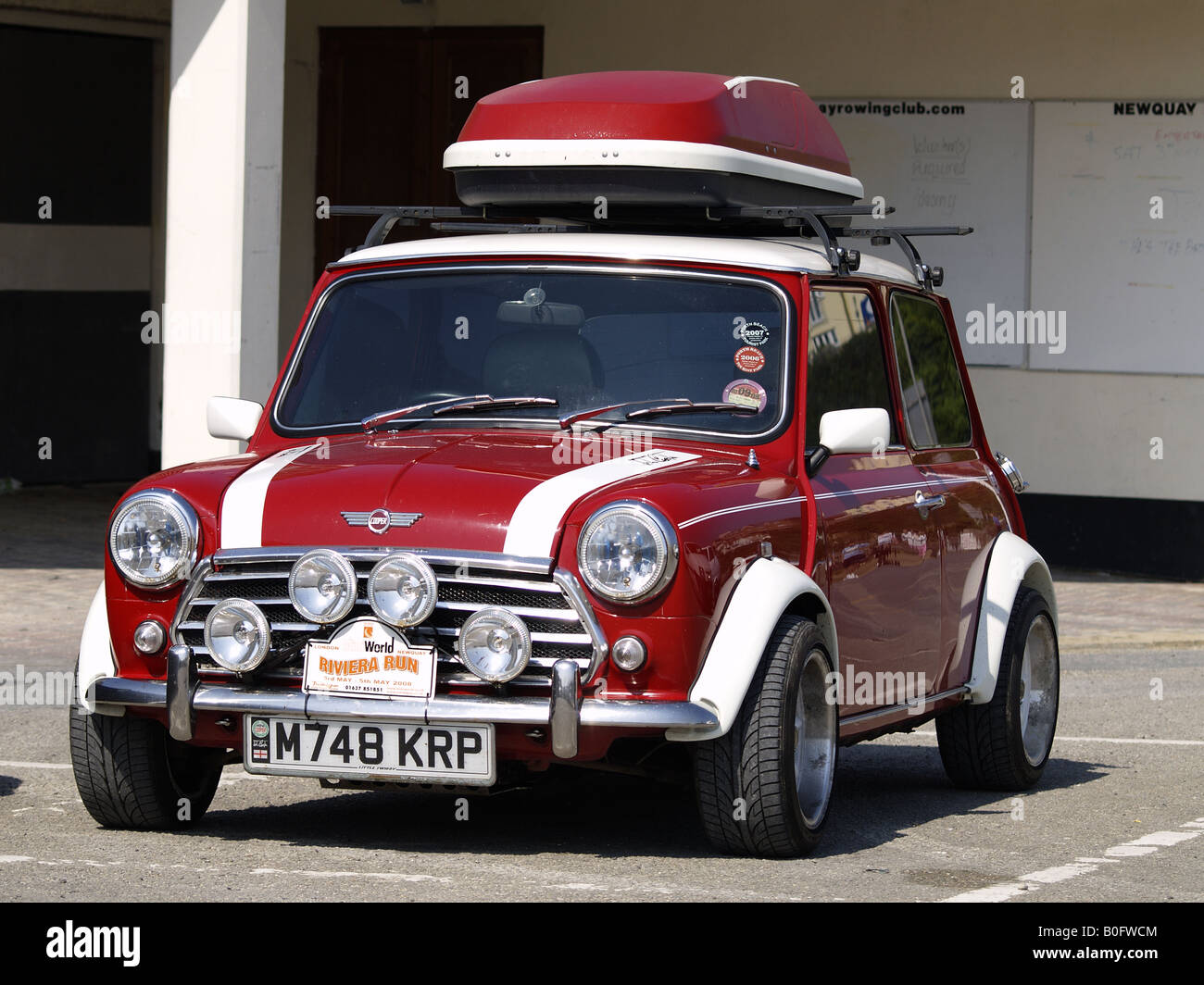 Old style Mini with matching top box Stock Photo - Alamy