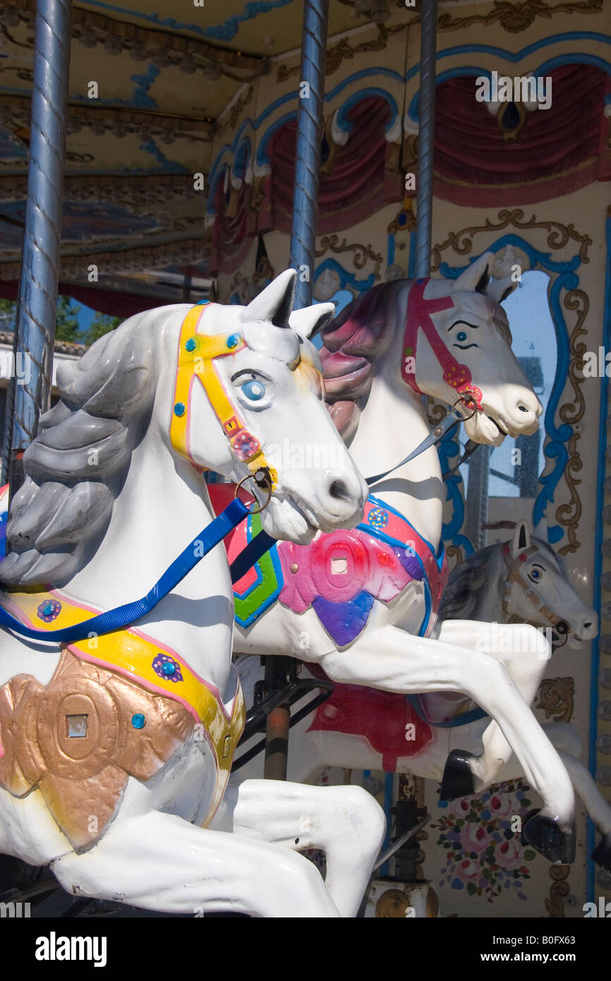 Fairground Carousel Horses Stock Photo - Alamy