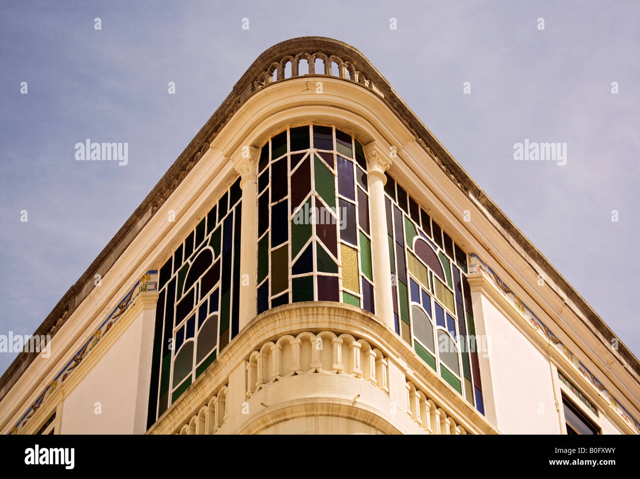 Stained glass building,Silves,Portugal,Europe Stock Photo - Alamy