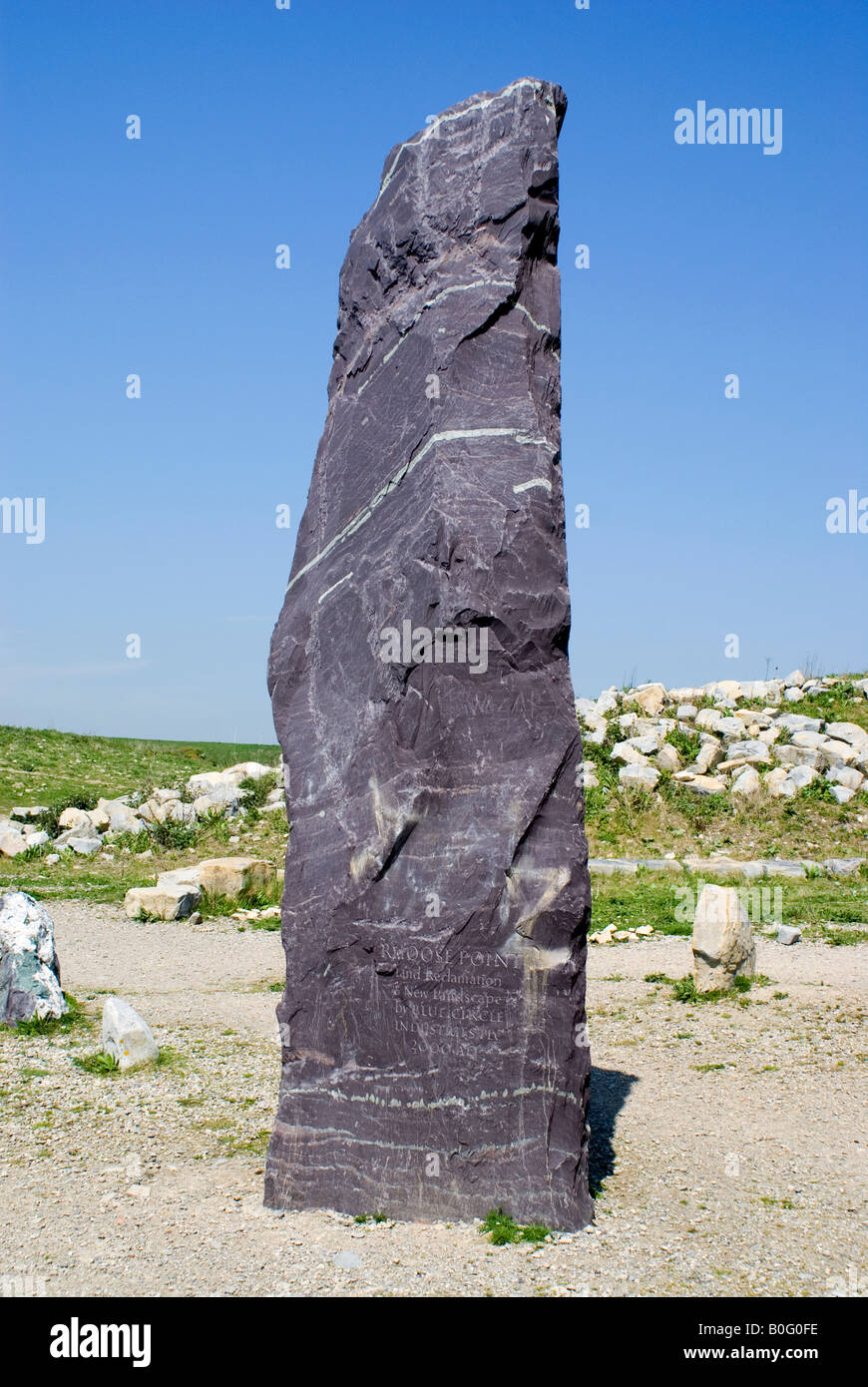 stone to mark the rhoose point land reclamation and new landscape ...