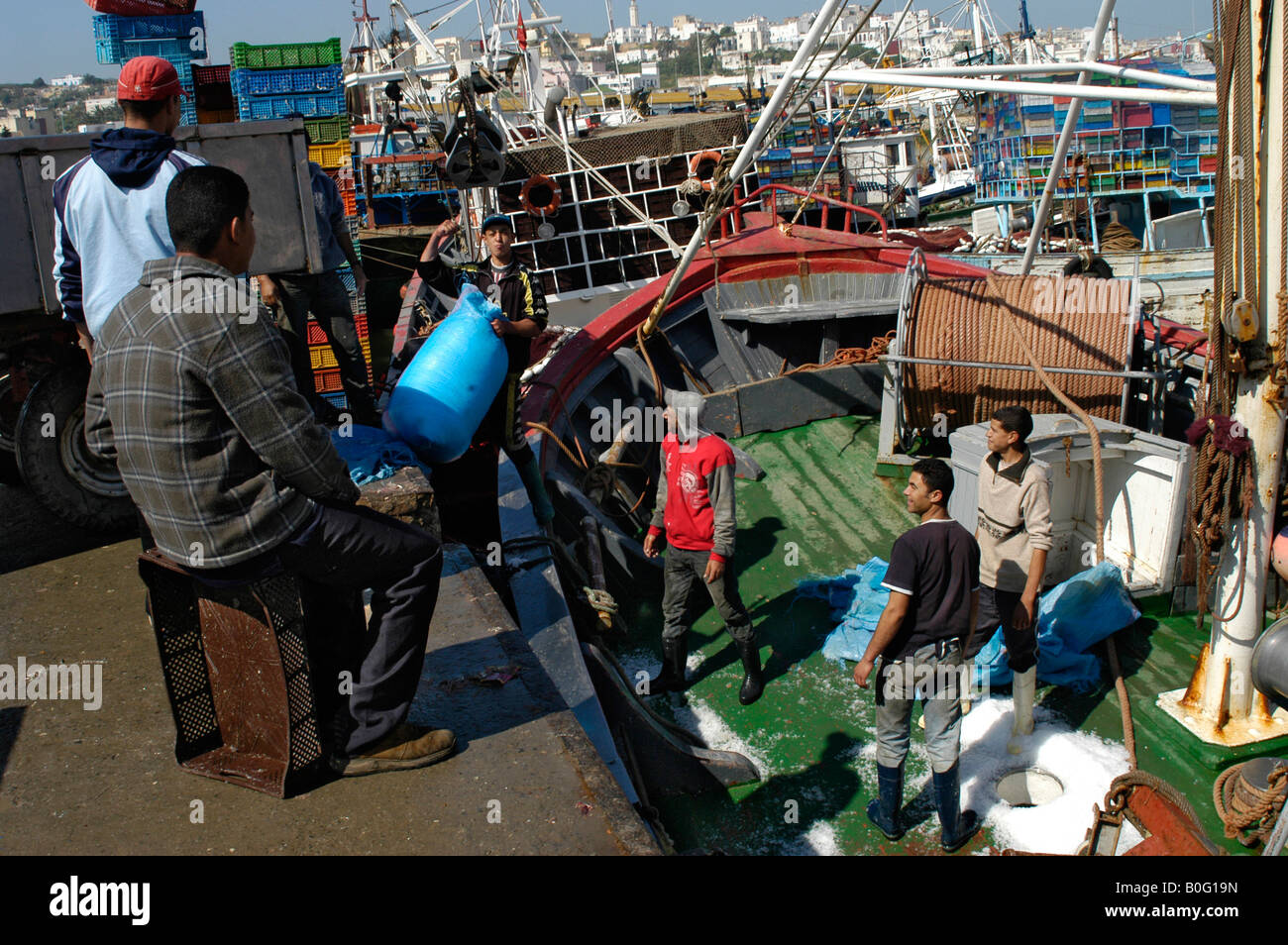 Maroc le port de Tanger Stock Photo - Alamy