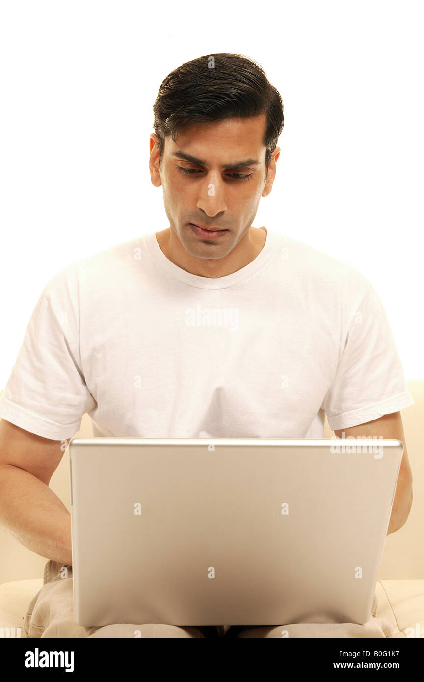 Man on Laptop Stock Photo - Alamy