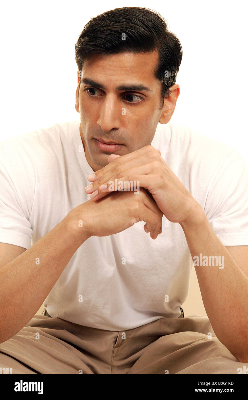 Man Sitting with Hands Folded Stock Photo - Alamy Man Sitting with Hands Folded Stock Photo - Alamy