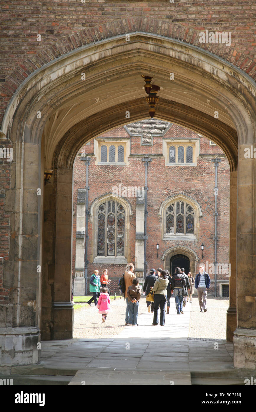 St Johns College, Cambridge University, interior, a view through the ...
