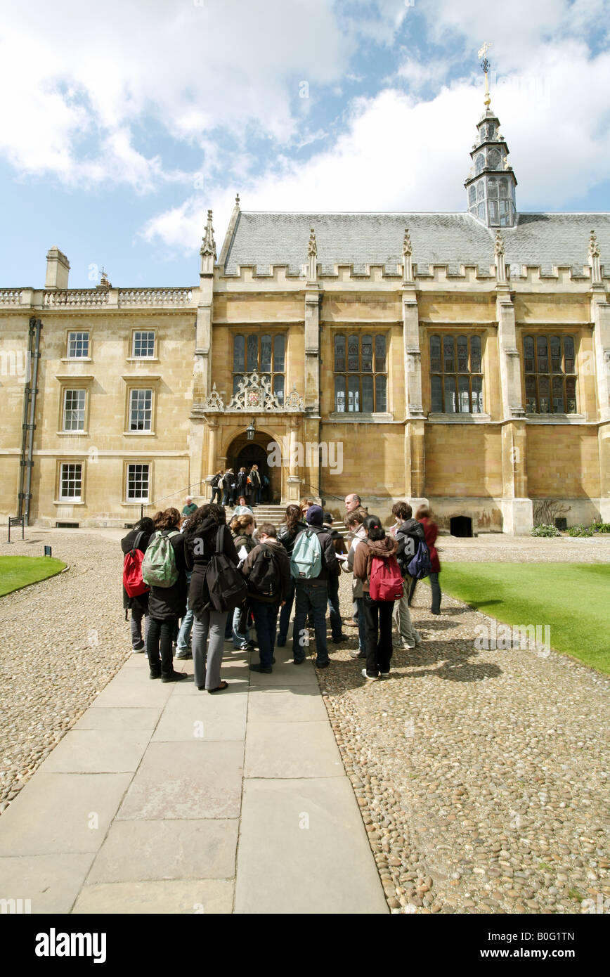 Students near the entrance to the hall, Great Court Trinity College ...