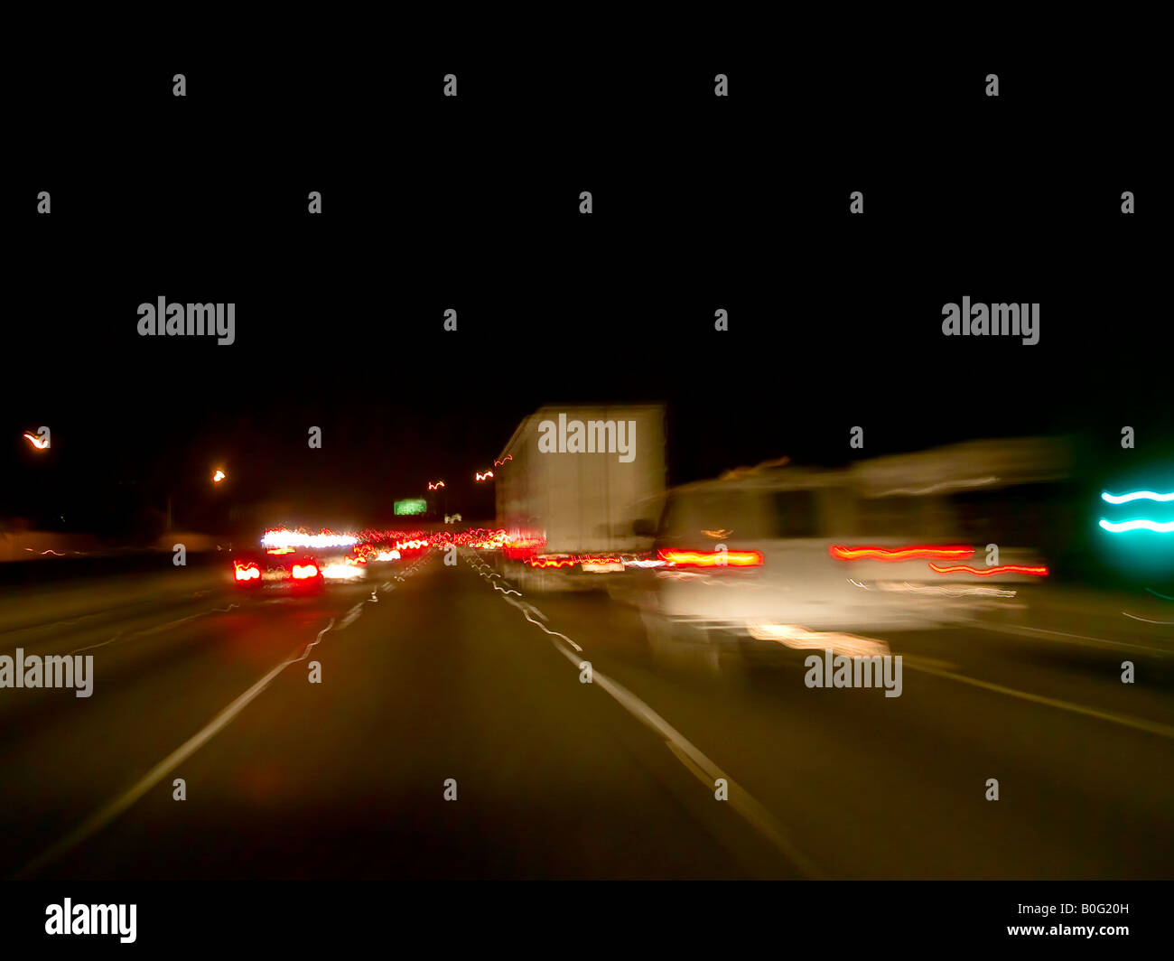 Nighttime Highway Traffic Stock Photo - Alamy