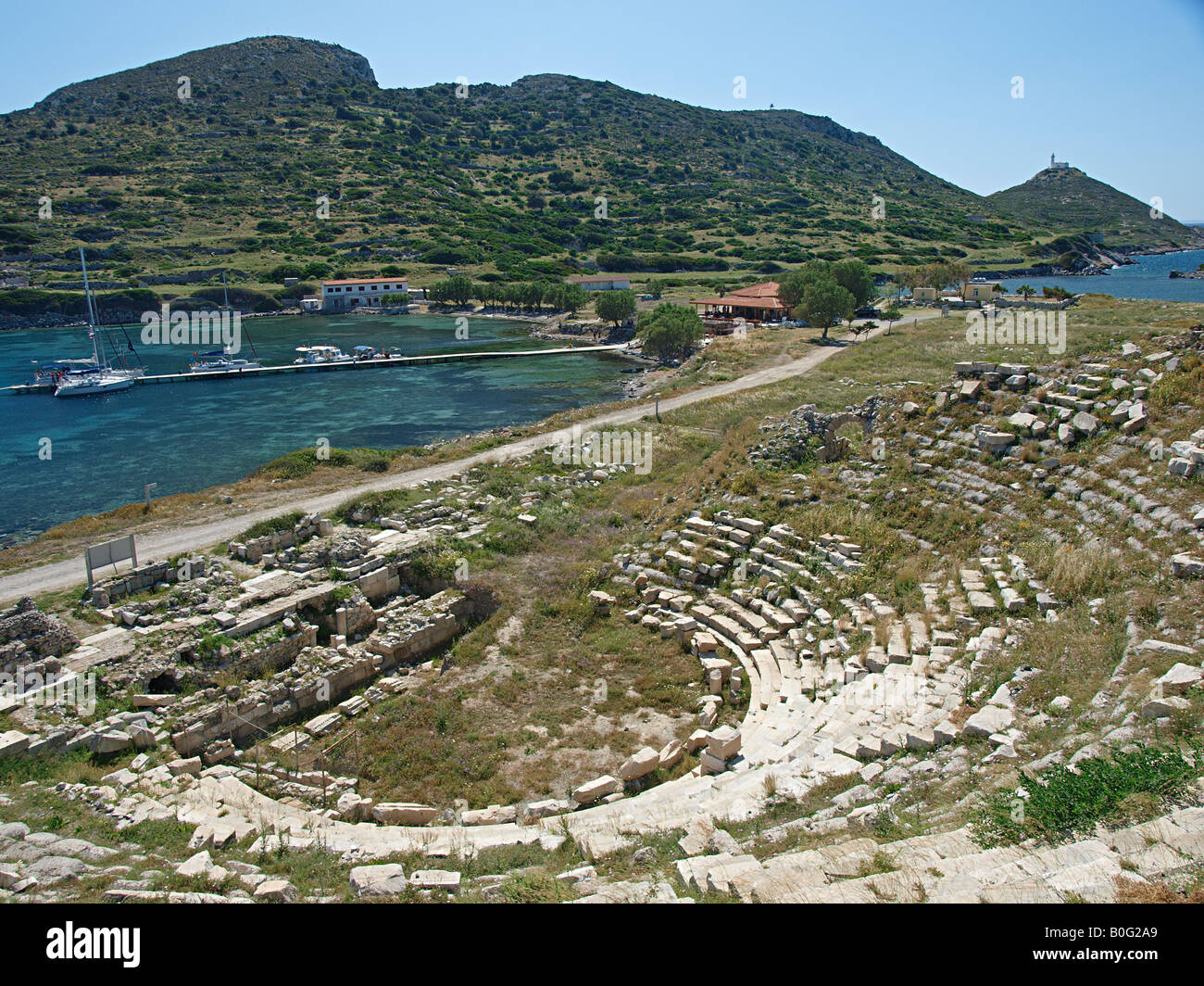 DETAIL OF PART OF THE RUINS OF THE AMPHITHEATRE OF LYCIAN CITY OF KNIDOS AND HARBOUR, DATCA ...