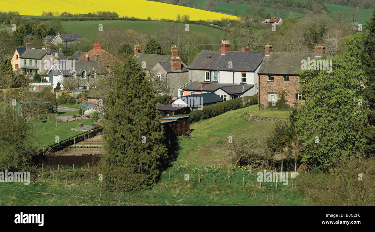 valley of the river clun view from clun castle clun village shropshire ...