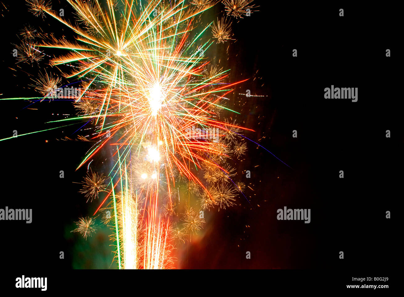 Israel. A beautiful series of fireworks in different colors explode in ...