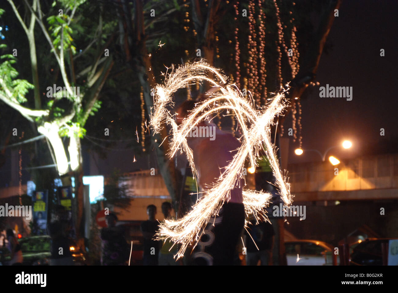 Busker performing with fire Stock Photo - Alamy