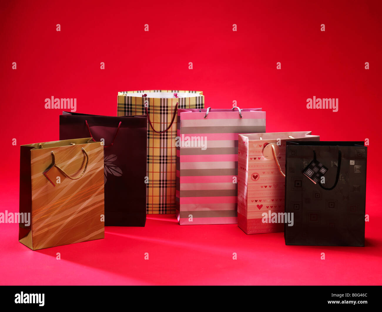 Six colourful paper bag Stock Photo - Alamy