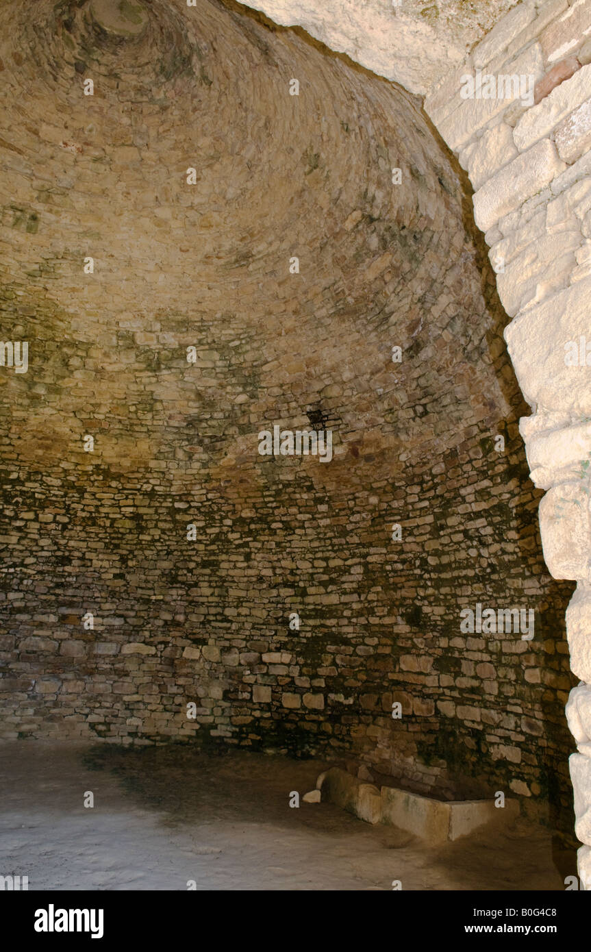 Interior of a Mycenaean beehive tomb tholos at Nestors palace above ...