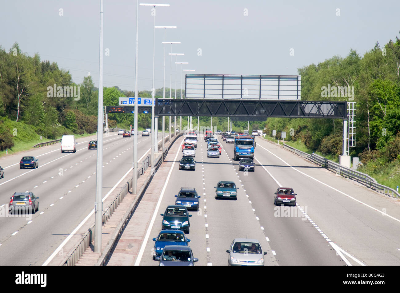 Motorway traffic on the M27 near Southampton England on a normal day ...