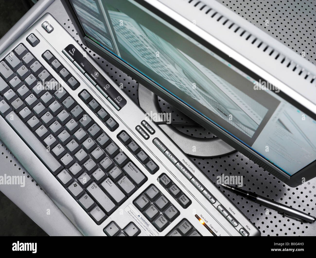 Close up view of desktop pc Stock Photo - Alamy
