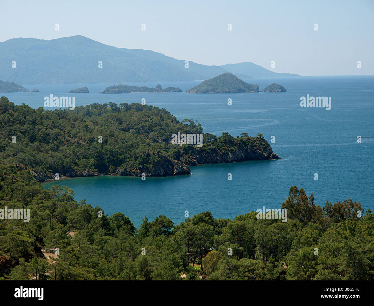 VIEW POINT LOOKING TOWARDS ISLANDS IN THE GULF OF FETHIYE, TAKEN FROM ...