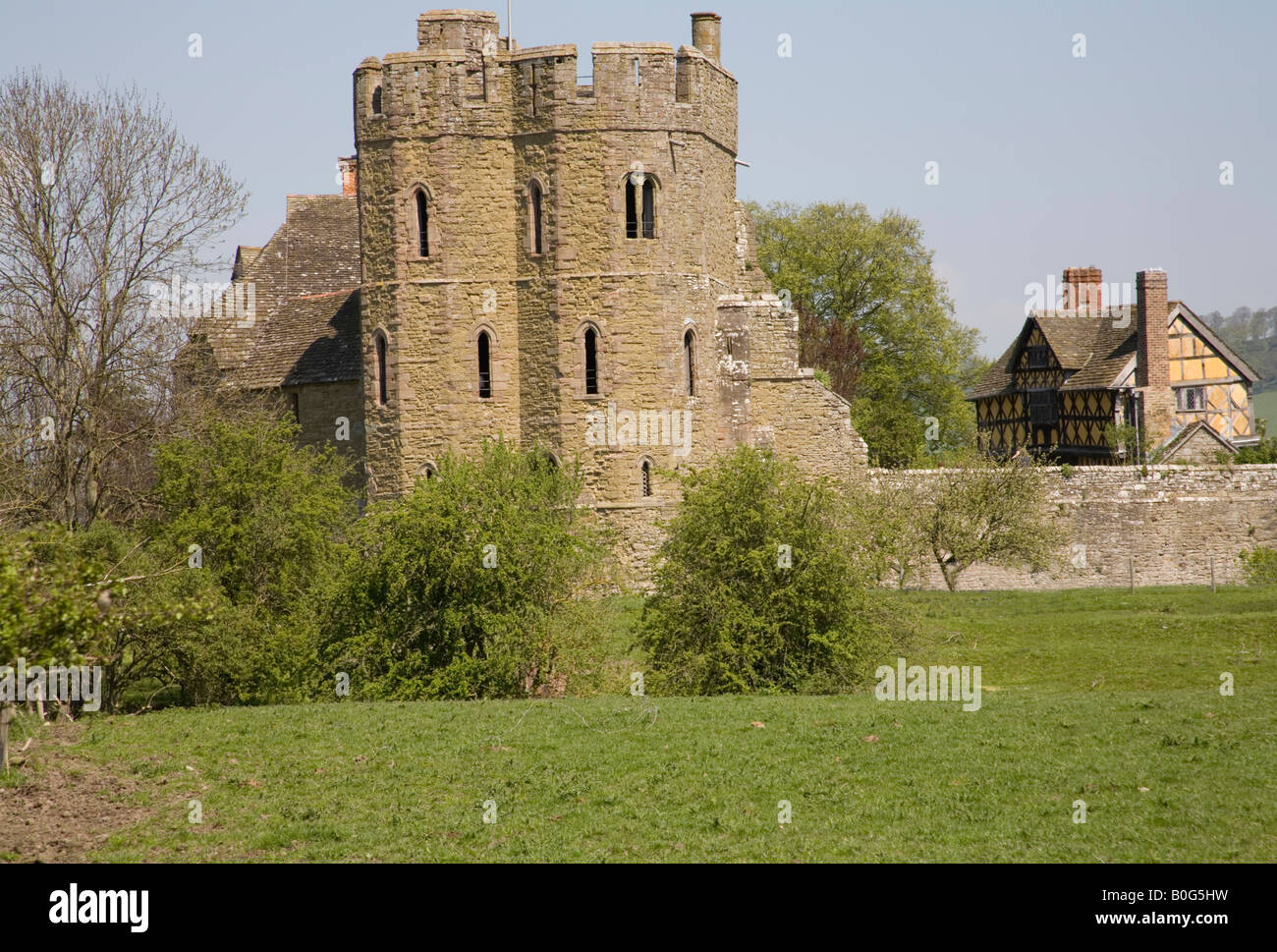 Craven Arms Shropshire England UK May Stokesay Castle a small 13thc ...