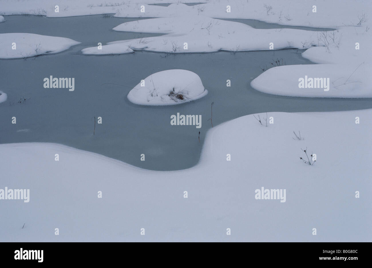 Snow Patches On Ice Stock Photo - Alamy